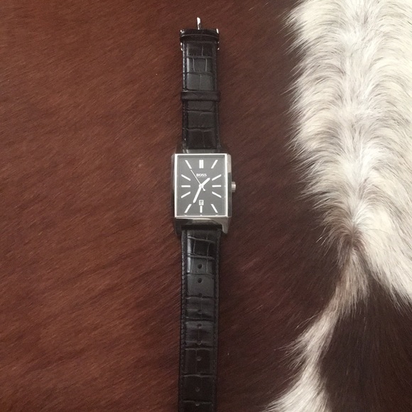 Hugo Boss | Accessories | Hugo Boss Black Leather Band Watch | Poshmark